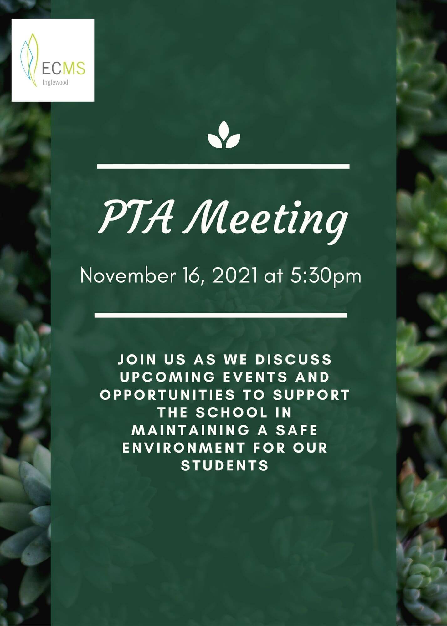 PTA Meeting – Environmental Charter Schools