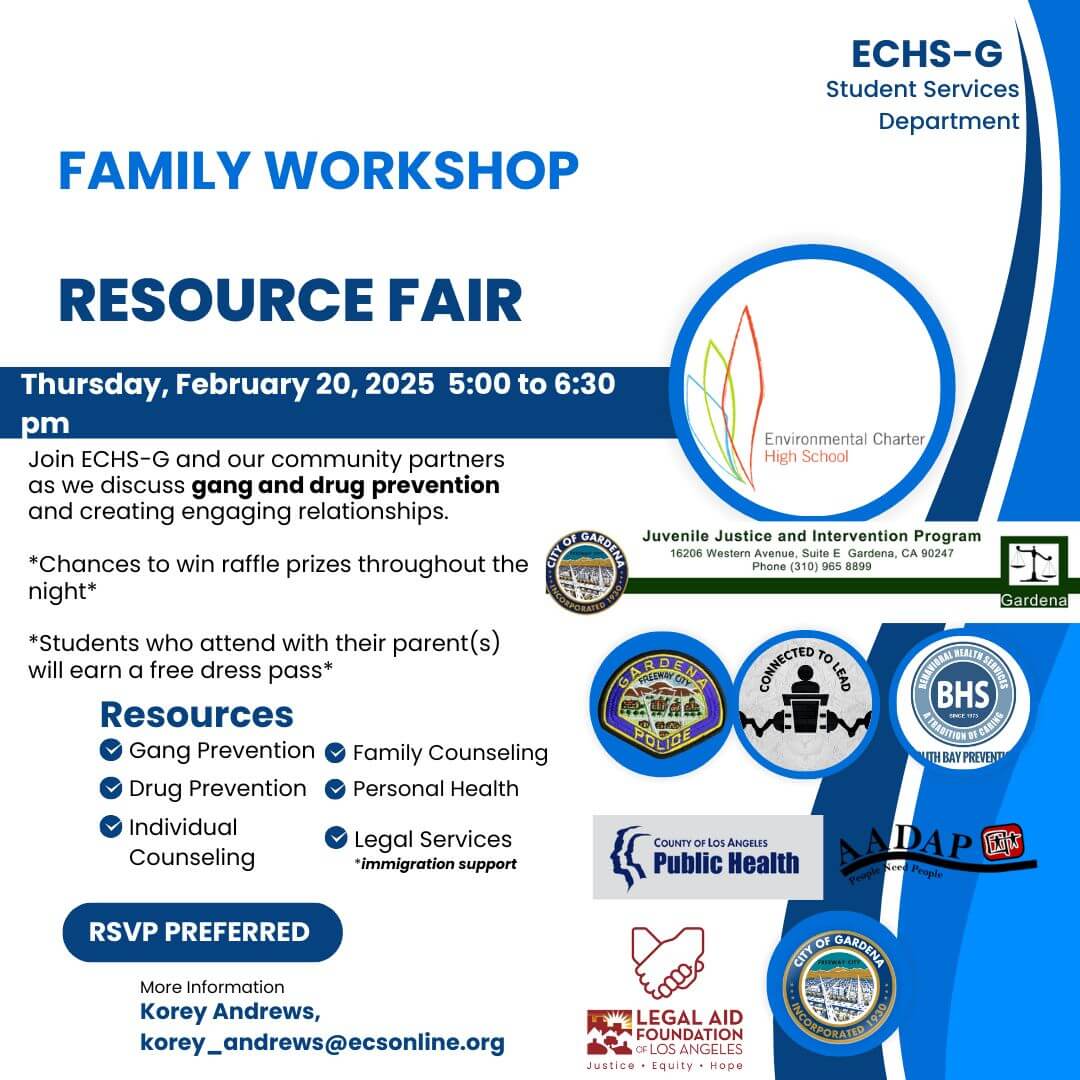 Family Resource Fair – February 20th – Environmental Charter Schools